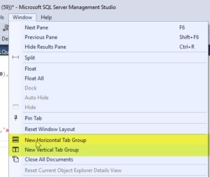 How to enable Side by Side Query window in SQL Server Management Studio ...